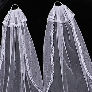 Esquirla White Doll Wedding Veil for Wedding Dress Clothes for 12 Inches