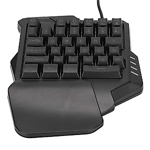 LISND One Handed Keyboard, Plug and Play One Handed Gaming Keyboard Ergonomic Design Wide Compatibility for Dorm for Game for Home