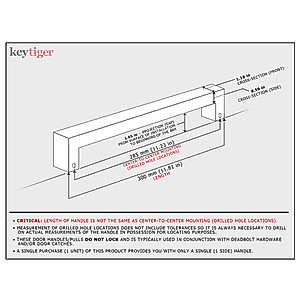12 Inch Square Rectangle Flat Shape Stainless Steel Modern Contemporary Entry Door Handle Towel Bar Pull Shower Glass Sliding Barn Door Interior Exterior Door Pull Push Brush Nickel Satin Finish