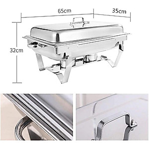 UZOURI Stainless Steel Chafing Dish, Chafing Dish Set Food Warmer Buffet, with Food Pans Fuel Holders, Food Warmer Professional Set for Catering Buffet
