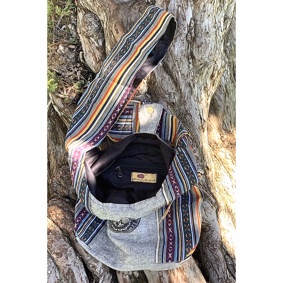 Cotton Shoulder Bag, Unique Tapestry Hippie Crossbody with Hamsa Print Hobo Hippie Cross body Women bag, Festival bag Sling Boho Bag/Handmade with Love