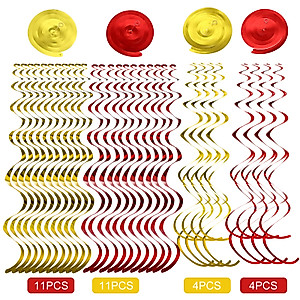 30 Pieces Fire Truck Hanging Swirl Decorations Firetruck Birthday Decorations Swirls Firefighter Party Favors Fire Truck Party Hanging Swirls for Fireman Theme Birthday Baby Shower