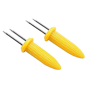 CandyHome 20 Pack Stainless Steel Corn Holders Corn on The Cob Skewers for BBQ Twin Prong Sweet Corn Holder Home Cooking Fork