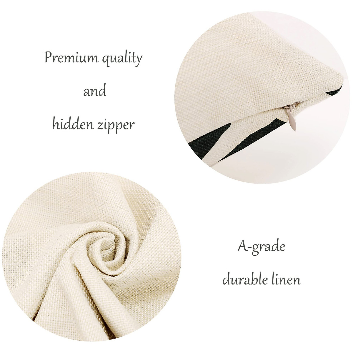 Mercijzyasang Set of 4 Decorative Throw Pillow Covers 18x18 Inch for Couch, Black and White/Cream Square Accent Pillows Case for Cushions Sofa Bed and Living Room Farmhouse Outdoor Decoration (Black)