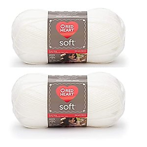 Bulk Buy: Red Heart Soft Yarn E728 (2-Pack) (White)