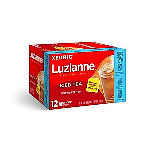 Luzianne Unsweetened Iced Tea, Single Serve K-Cup Pods, 12 Count