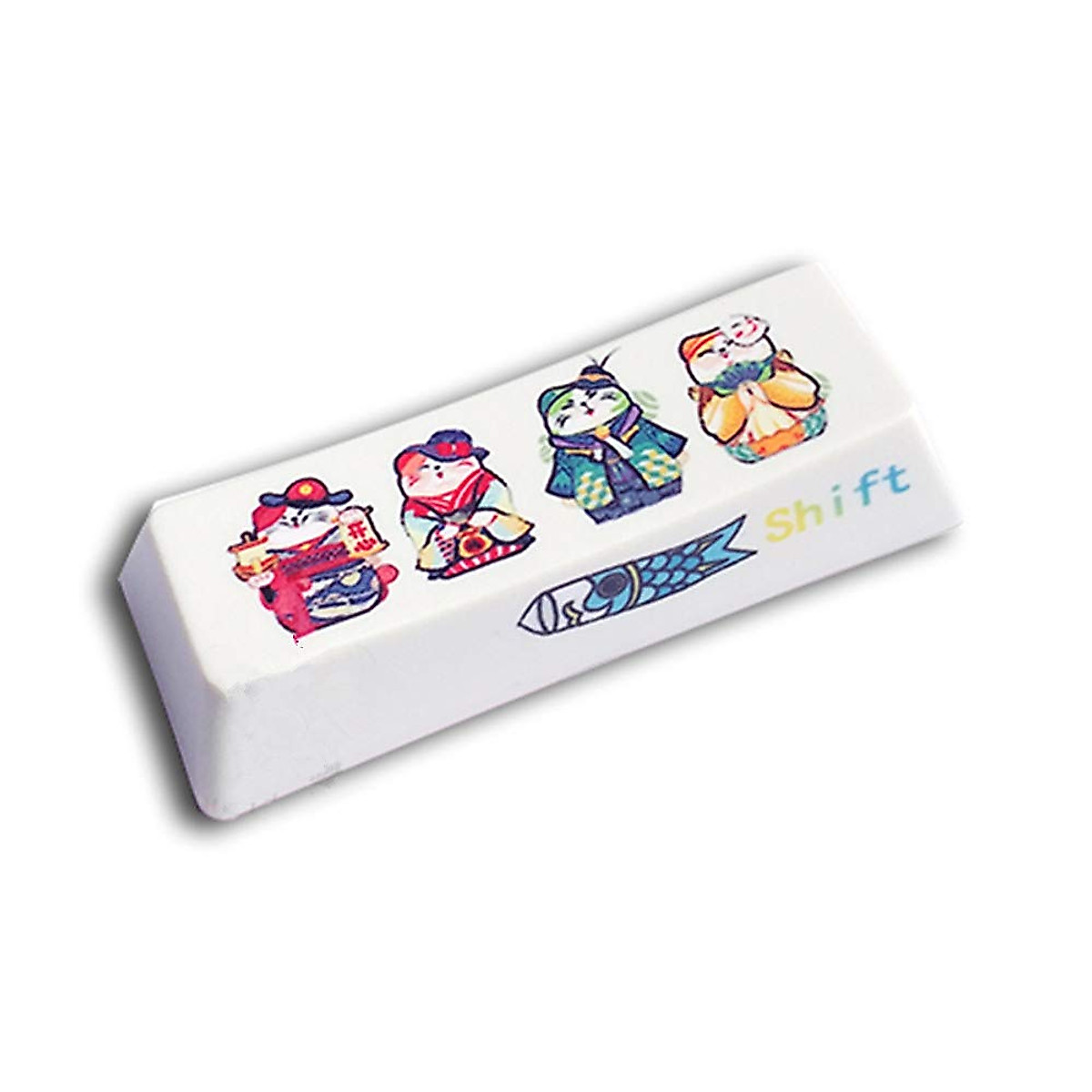 Handmade Individuation Customized 2.75u Shift Keycap Thick PBT Dye-Sublimation Key Cap OEM Profile for Cherry MX Gaming Mechanical Keyboard (Ink and wash)