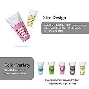 TUDIA [Klip] 10 Pcs Snap On Charging Cable Cord Saver Protector Compatible with iPhone, iPad, iPod Combo Pack