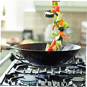 VILLCASE Shelf for Stove Iron Shelf Brackets Tool Stand 4pcs Non- Pot Rack Wok Accessories Gas Stove Support Gas Stove Accessory Black Iron Gas Stoves Tool Pan Holder Oven Accessories