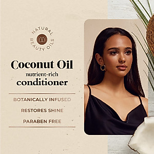 Oliology Nutrient Rich Coconut Oil Conditioner - Restores Vibrancy & Softens Hair | Repairs Damaged Dry Weak Hair | Intensely Hydrates | Botanically Infused | Paraben Free (32 fl oz)