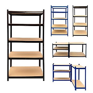 Garage Shelves Metal Shelves for Storage 5 Tier Garage Shelving Units, Closet Shelf Kitchen Storage Garage Storage Shelves, Heavy Duty 875KG Capacity Utility Rack Greenhouse Workshop Office Shelf