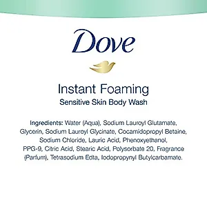 Dove Instant Foaming Body Wash for Softer and Smoother Skin Sensitive Skin Effectively Washes Away Bacteria While Nourishing Your Skin 13.5 oz Pack of 4