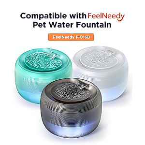 FEELNEEDY 6 Pack Cat Water Fountain Filter & 6 Pack Pump Filter Sponges Replacement, Pet Water Fountain Filter for 84 fl oz/2.5L Cat Water Fountain (F-016B)