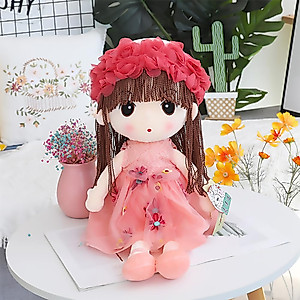 HWD Kawaii Flower Fairy Stuffed Soft Plush Toy Doll Girls Gift, 18 Inch (Pink)