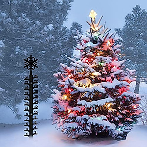 cjc Snow Gauge, 24 Inch Snow Gauge,Iron Art Snow Gauge Outdoor Christmas Decorations Handmade Metal Snow Measuring Stick Snow Gauges for Yard, Detachable Snow Gauge Outdoor (Snowflake)