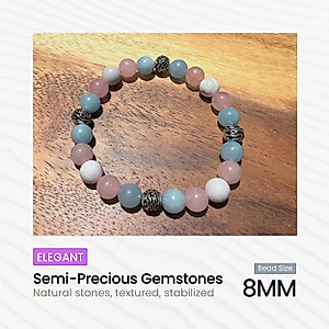 Trans Bracelet Handmade | 8mm Natural Semi Precious Reiki Healing Stones | Easy-On/Easy-Off Band