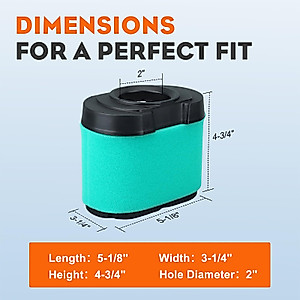 HIPA (Pack of 2) 792105 276890 Air Filter Cartridge for Briggs and Stratton 593435 593240 407777 40G777 40H777 445667 445877 44H777 Engine Lawn Mower Z425 GY21057 MIU11515 MIU11517