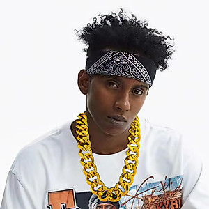 Sanglarst Gold Chain Necklace, 35.5 Inch Chunky Chain Golden Ultra Luxury Looking Feeling Real Solid 14K Gold plated Curb Fake Neck Chain for Party Dancing