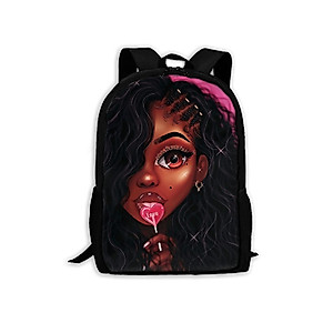 GALIRVC African 17 Inch Backpack and African Girl Lunch Bag