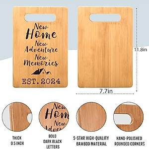 MY-ALVVAYS Housewarming Gift for New House Homeowner, Housewarming Gift, New Home Gift Idea, First Home Gift, Gift for Home, New Home New Adventure New Memories, Cutting Board Gift, 7"x 11", MCB032