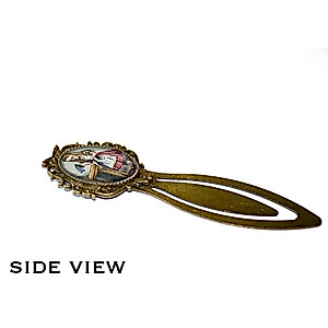 Classic Alice in Wonderland Drink Me - Handmade Oval Glass Metal Bookmark Book Lover