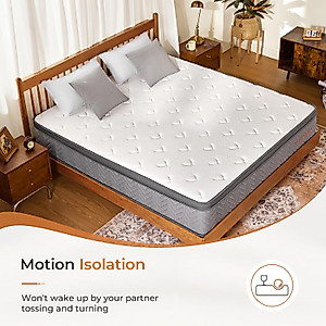 Sweetnight King Mattress,12 Inch Hybrid Mattress with Individual Pocketed Coils for Pressure Relief & Motion Isolation, Nimbus