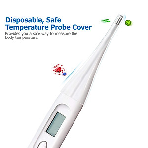 HEALLILY 100pcs Safe Digital Probe Covers Disposable Universal Electronic Cover for Accurate Sanitary Oral Ear Underarm Recta Reading