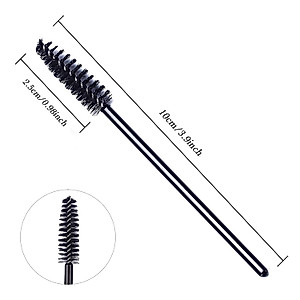 GUMIKE 100 Pcs Disposable Eyelash Mascara Brushes for Eye Lashes Extension Eyebrow and Makeup (Black)