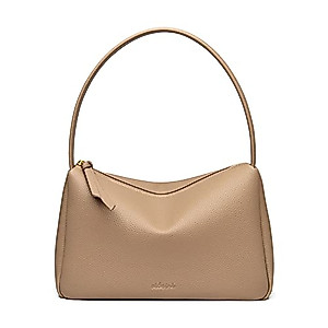 Minimalist Women Shoulder Noble Litchi Grain Leather Handbags and Purses Ladies Tote Bag Khaki