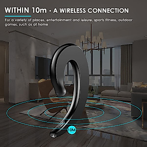 IKXO Ear Hook Bluetooth Headphones Wireless - Lightweight Single Ear Painless Noise Cancelling Earphones Waterproof with Ear Plug Charging Case 150H