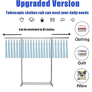 XiTuanYuan Clothes Drying Racks Stainless Steel Retractable Racks Clothes Rack for Indoor Outdoor with Windbreak Hook