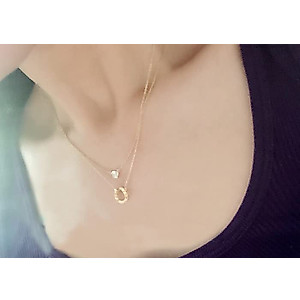LANG XUAN Good Luck Horseshoe Pendant Friendship Chain Necklace with Meaning Card for Women Silver Gift