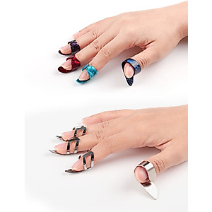 Mr.Power Guitar Slide Metal Steel Tone Bar for Dobro, Lap Steel Guitar, Hawaiian Guitar, Electric Guitar with Celluloid + Stainless Steel Metal Thumb & Finger Picks Plectrums + Bag