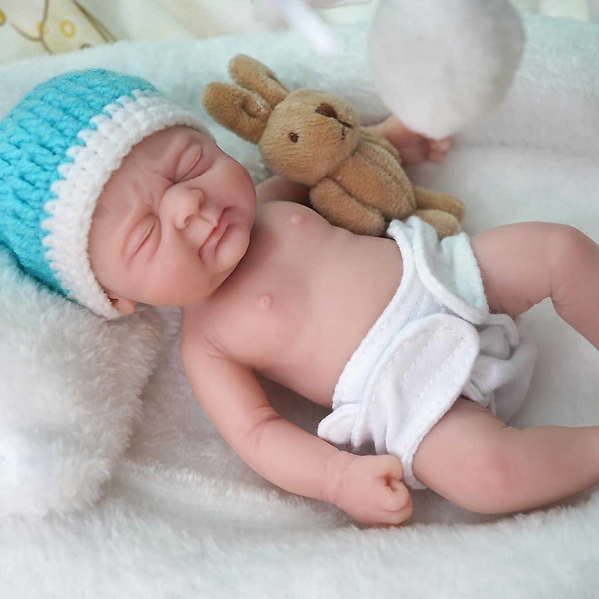 7" Girl Micro Preemie Full Body Silicone Wronged Baby Doll Lila Lifelike Mini Reborn Doll Surprice Children Anti-Stress