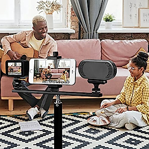 Cold Shoe Bracket Extension Bar, 11.6" Tripod Bracket Mount Dual Camera Flash Mount Can Be Adjust Easily, Aluminum Hot Shoe Extension Bar with 1/4" & 3/8" Screw for Camera LED Video Light Flash Light