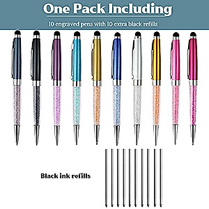 Ancolo Personalized Ballpoint Pens with Stylus tip stylish pens premium Crystal Diamond pen - Engraved with Your Name Logo or Message, Phone Number Black ink Perfect for Bank, Office, Hotel Lobbies