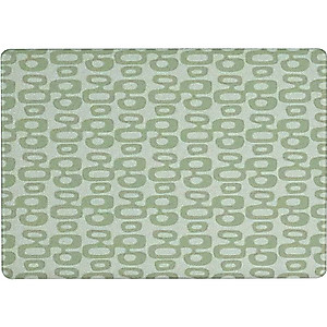 Tempered Glass Cutting Board Mint green Mid Century Modern repeatable seamless Tableware Kitchen Decorative Cutting Board with Non-slip Legs, Serving Board, Large Size, 15" x 11"
