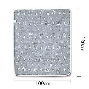 Organic Cotton Toddler Blanket, Breathable and Warm Crib Bed Baby Blanket, Super Soft and Light Weight Quilted Blanket for Boys and Girls, 39x47 Inches, Grey Starry