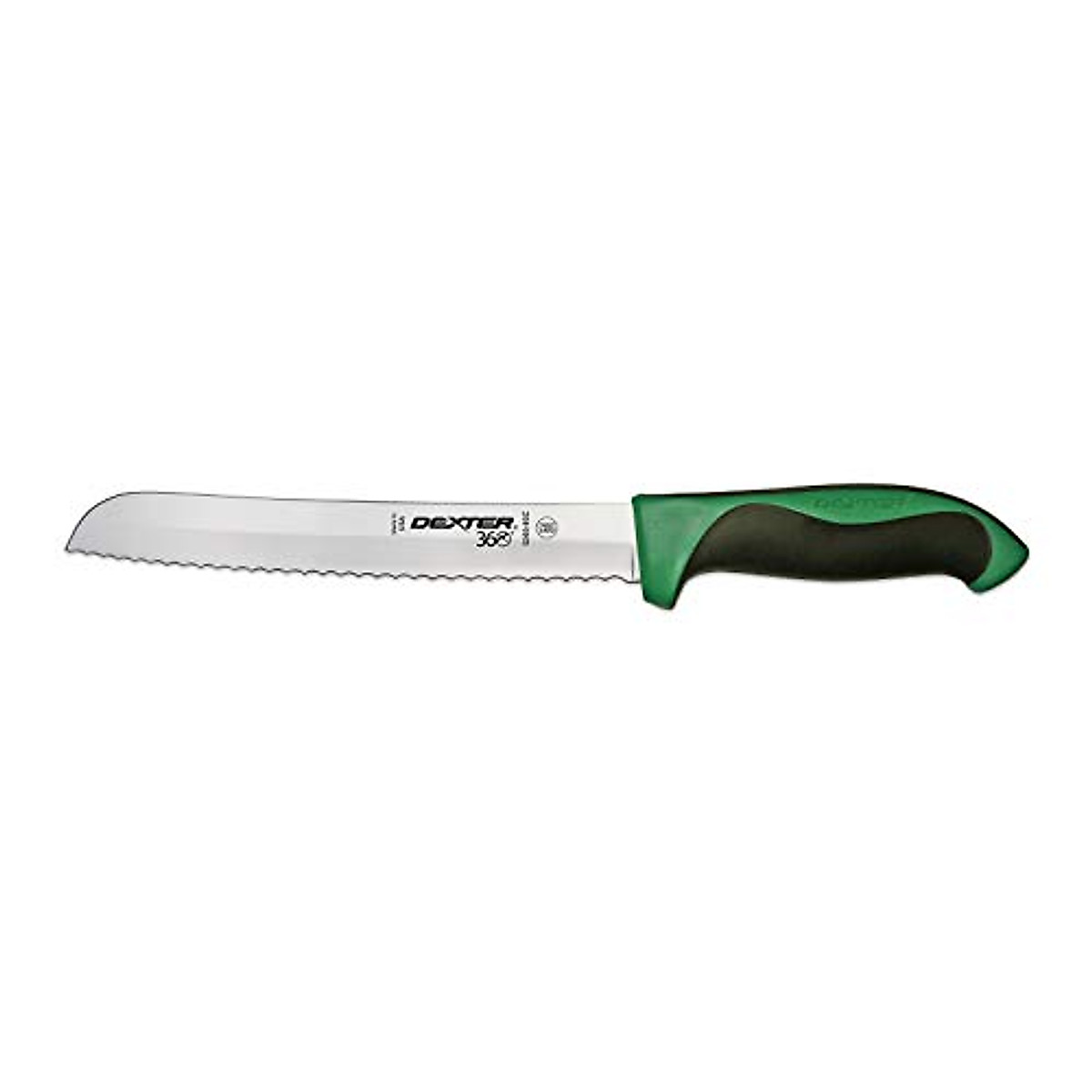 Dexter 8" Scalloped Bread Knife, Green Handle