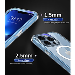 Neeliup Privacy Case for iPhone 13 Pro Max[100% Screen Sensitivity][with Anti Peep Screen Protector][Full Body Protection] Magnetic Case for iPhone 13 Pro Max Sierra Blue