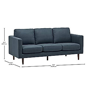 Amazon Brand – Rivet Revolve Modern Upholstered Sofa Couch, 80"W, Denim Blue