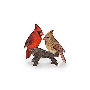 Hi-Line Gift Cardinal Couple on Stump Garden Statue, Multicolor