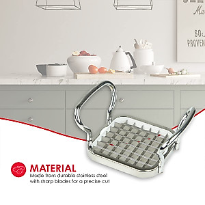 French Fry Cutter By Home Basics, French Fry Cutter Stainless Steel French Fry Slicer | With Easy Grip Handles,Silver