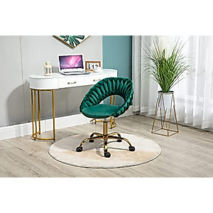 FATFISH Computer Chair Office Chair Adjustable Swivel Chair Fabric Seat Home Study Chair