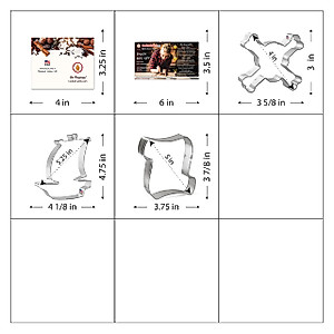 Foose Pirate Cookie Cutters 3 Piece Set with Recipe Card, Made in USA