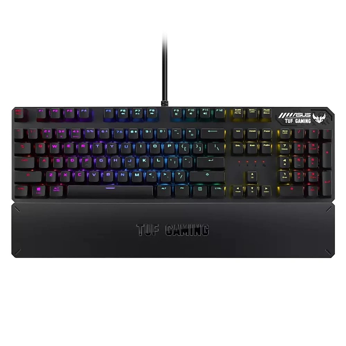 ASUS Mechanical PC Gaming Keyboard for PC - TUF K3 | Programmable Onboard Memory | Dedicated Media Controls, Aura Sync RGB Lighting | Detachable Magnetic Wrist Rest | Highly Durable | Black