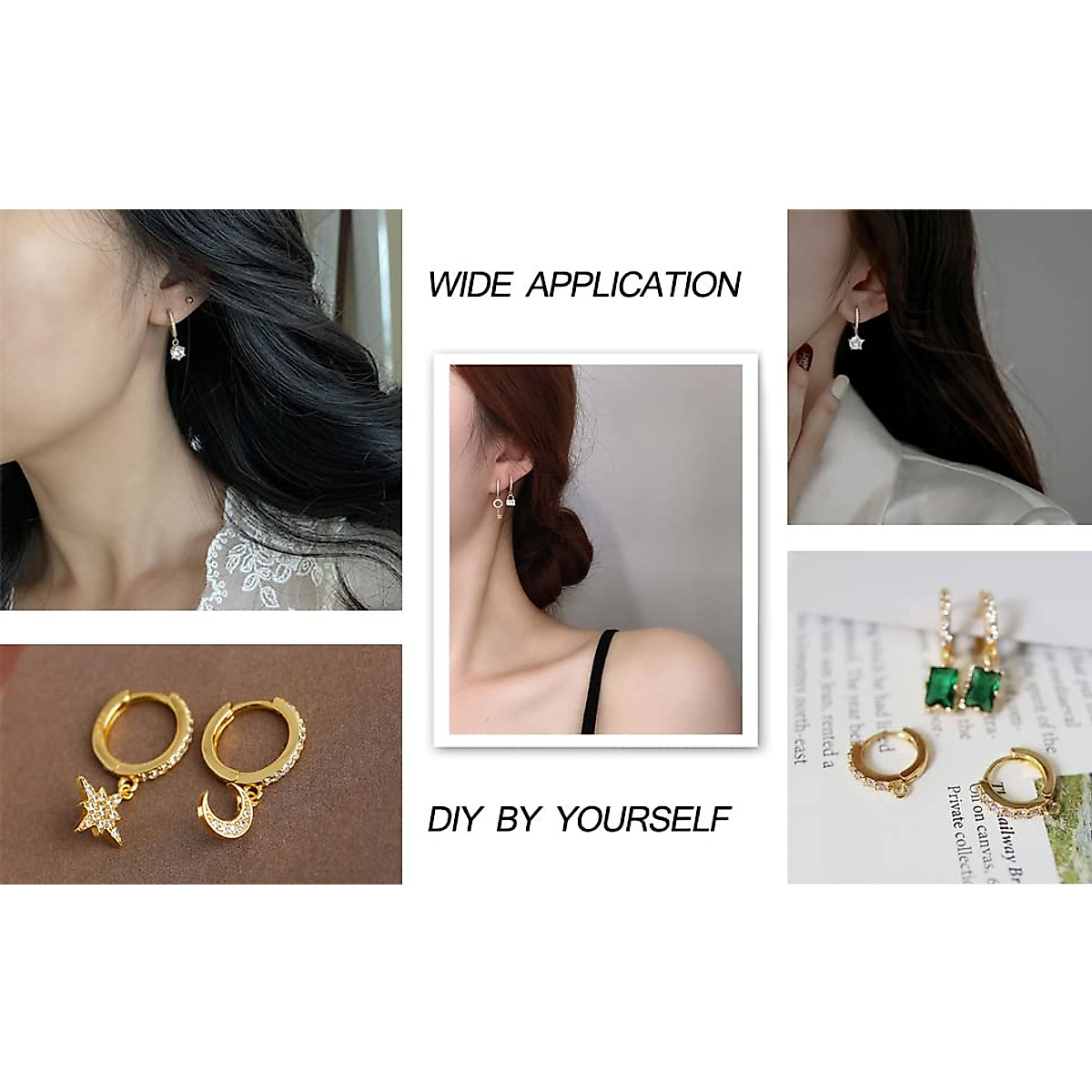 Pandahall 10pcs Real Gold Plated Cubic Zirconia Hoop Earrings Round Lever Back Earring Components Findings for Women Gifts Jewelry Making DIY Crafts 15x2.5x13.5mm