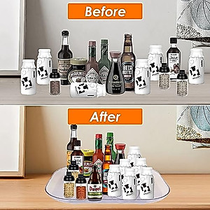 Lazy Susan for Refrigerator, Rectangle Turntable Organizer, Storage Turntable, Clear Lazy Susan for Fridge, Kitchen, Pantry, Cabinet