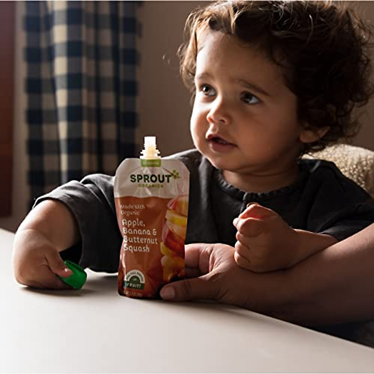 Sprout Organic Baby Food Pouches Stage 2, Organic Veggie and Fruit, Apple Banana Butternut Squash, 3.5 Ounce