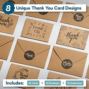 Spokenote - Thank You Card Bundle & Personalized Video Recording QR Code Stickers • Includes: 25 Thank You Cards with Envelopes & 10 Pack of Spokenote QR codes